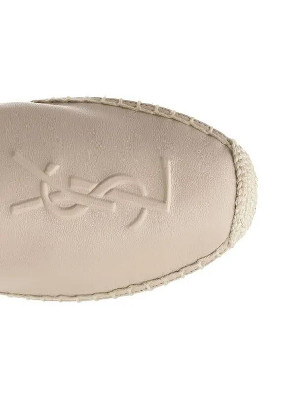 Saint Laurent Cassandre" Lambskin Espadrilles - Cream
