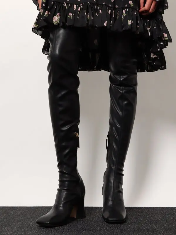 Chloé Janis Over The Knee Leather Boots - Black