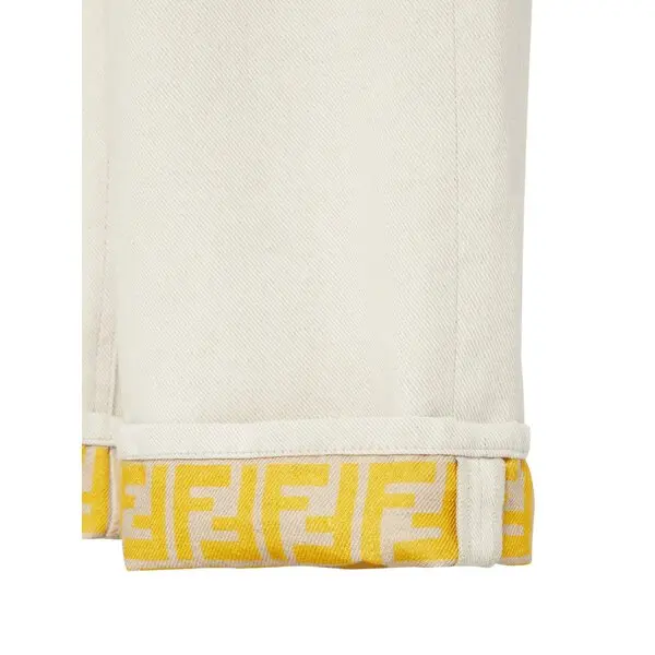 Fendi Straight-leg Jeans With Monogram Detail - Cream