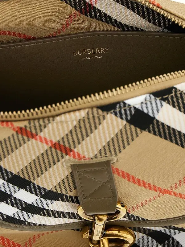 Burberry B Clip Mini Crossbody Bag In Check - Multicolor