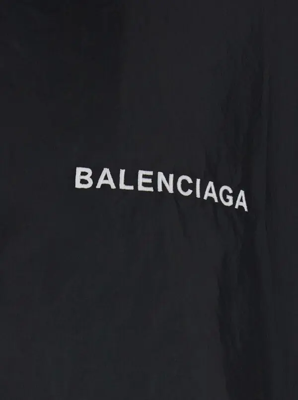 Balenciaga Oversized Tech Fabric Jacket With Logo