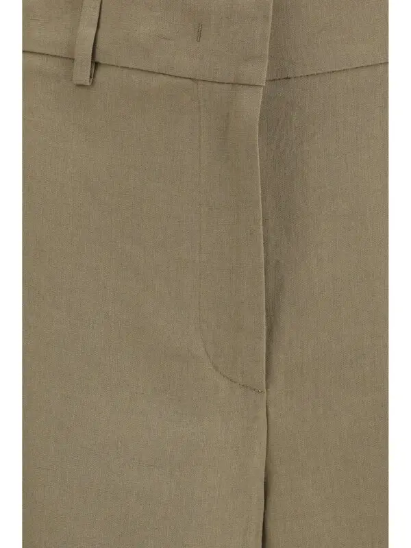 Giorgio Armani Linen Wide-leg Trousers - Cream