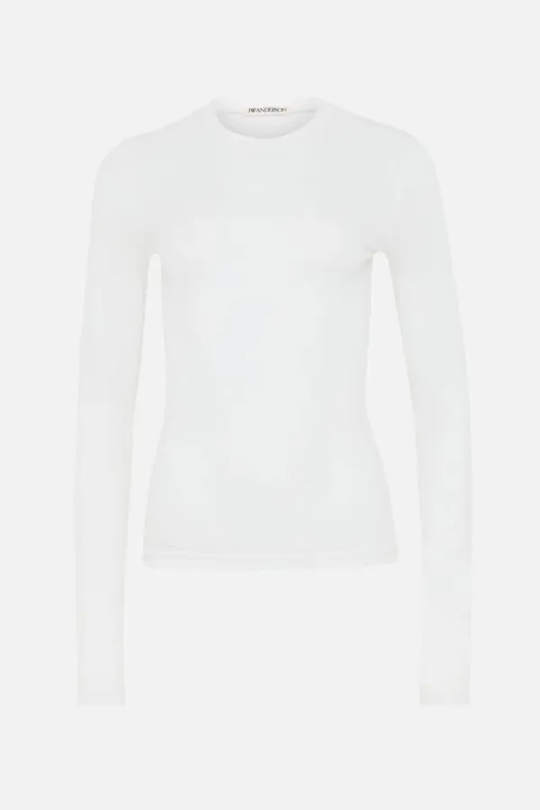 JW Anderson Long Sleeve Crew Neck Sheer Jersey Top - Multicolor