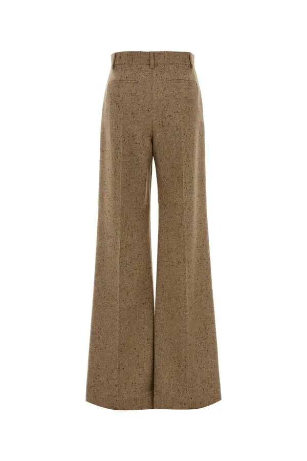 Valentino Garavani Melange Sand Wool Palazzo Pants