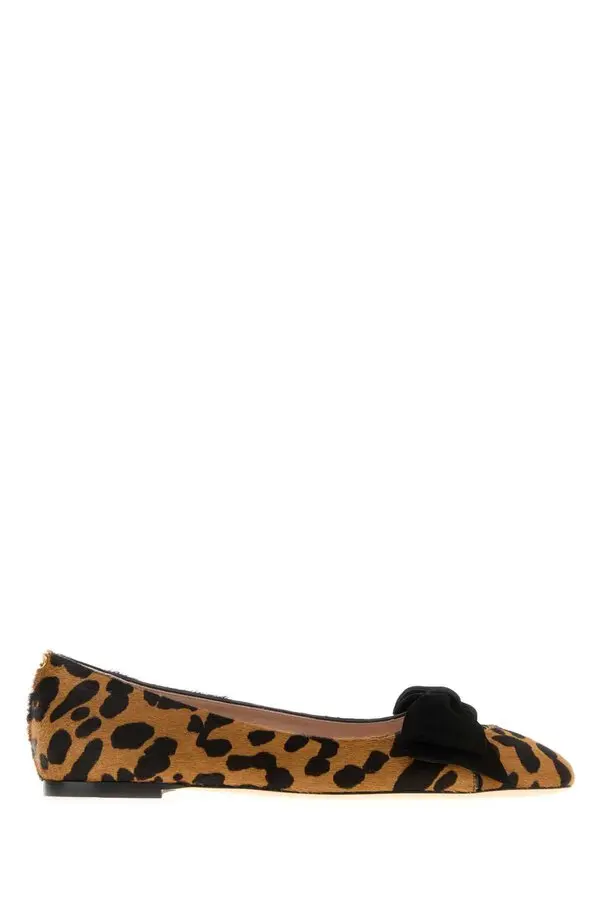 Valentino Garavani Printed Calf Hair Ballerinas With Bow Detailing - Multicolor