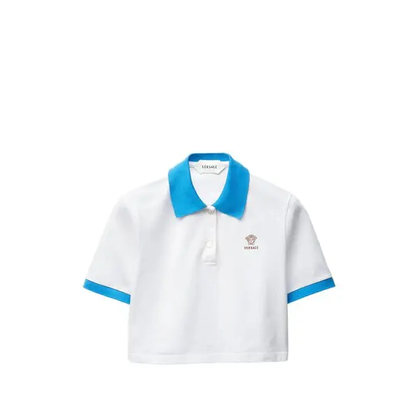Versace Cropped Polo Shirt - White