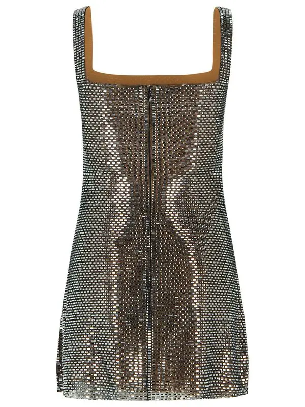 SELF-PORTRAIT Embellished Square Neck Dress