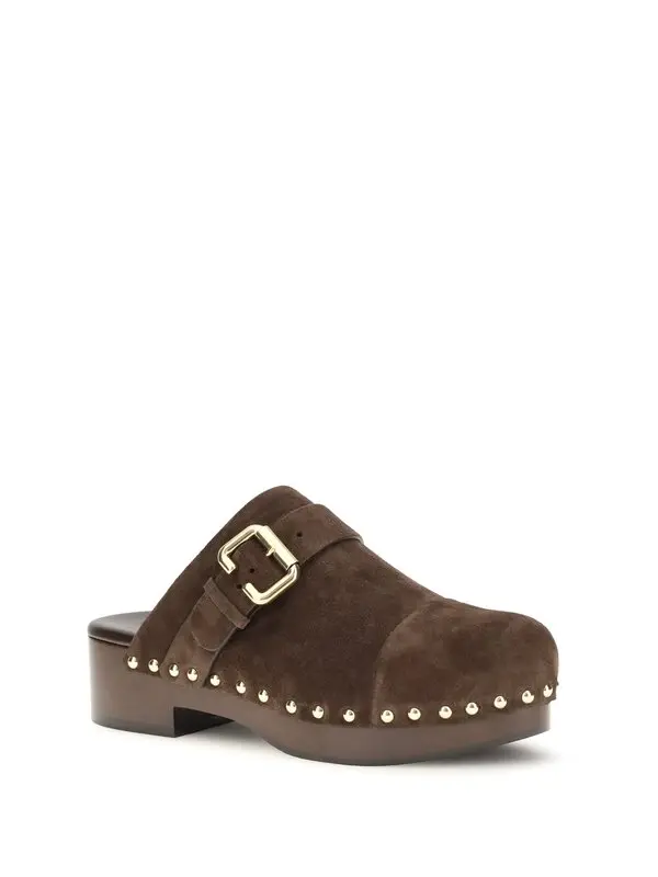 Chloé Jeannette Suede Clog Mules - Brown