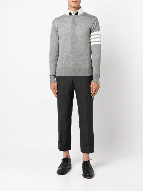 Thom Browne 4-bar Merino Wool Sweater - Gray