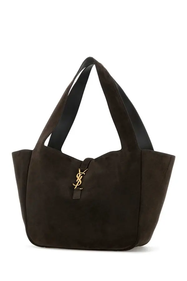 Saint Laurent Suede Leather Le 5 À 7 Bea Shopping Bag - Brown