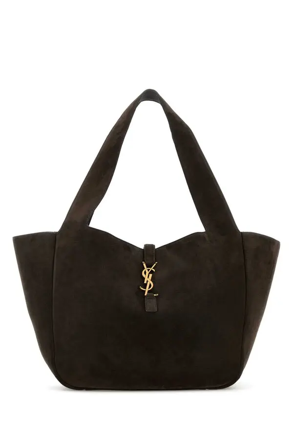 Saint Laurent Suede Leather Le 5 À 7 Bea Shopping Bag - Brown