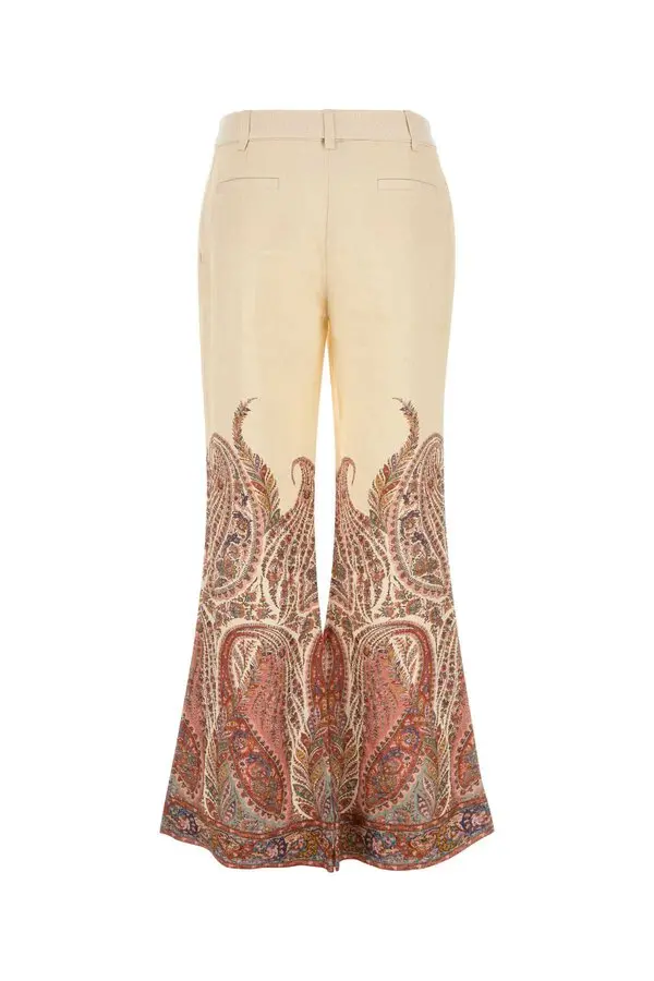 Zimmermann Rhiannon Printed Linen Flared Trousers - Multicolor