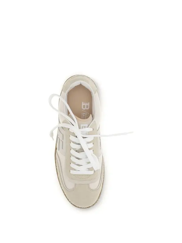 Balmain Swan Sneakers In Deerskin Leather - Multicolor