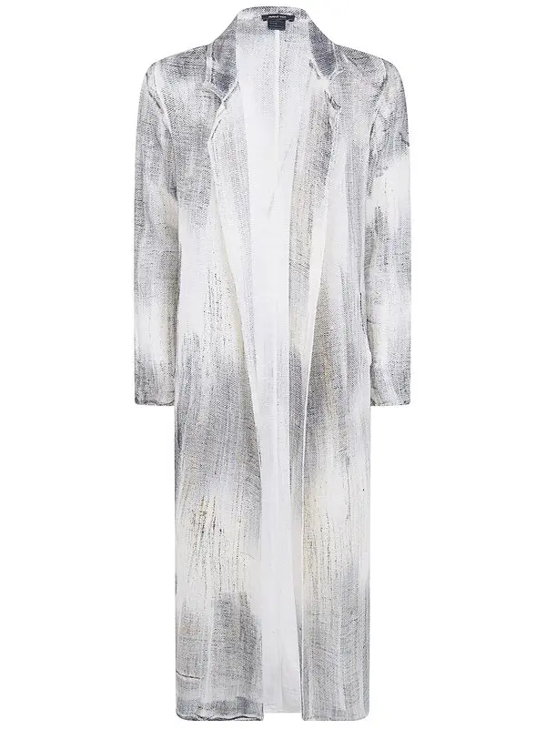 Avant Toi Brushed Effect Linen And Cotton Net Fabric Reversible Jacket With Lamination - Gray