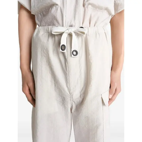 LEMAIRE Beige Drawstring Cargo Shorts - Cream