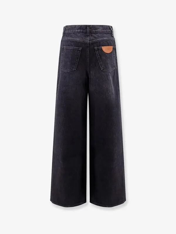 Chloé High-waisted Flared Jeans With Leather Logo Tag