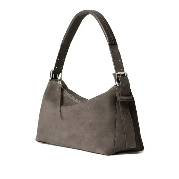 LEMAIRE Grey Suede Shoulder Bag