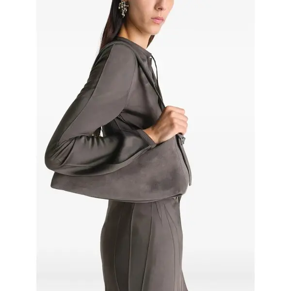 LEMAIRE Grey Suede Shoulder Bag