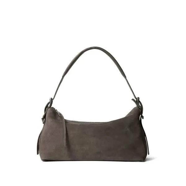 LEMAIRE Grey Suede Shoulder Bag