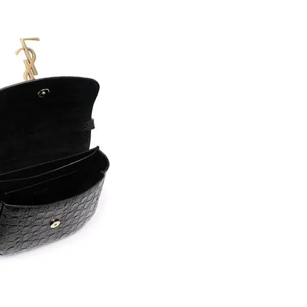 Saint Laurent Kaia Croc Effect Shoulder Bag