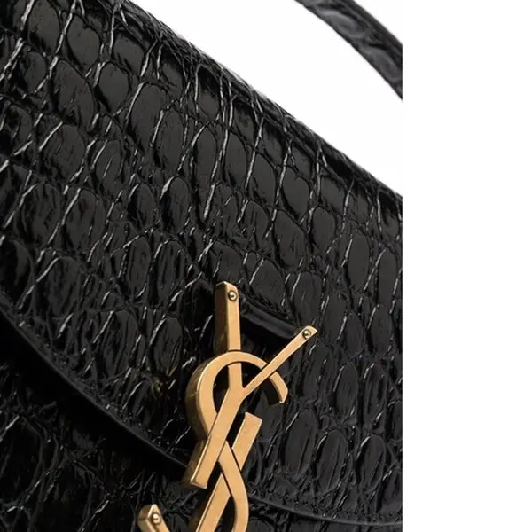 Saint Laurent Kaia Croc Effect Shoulder Bag