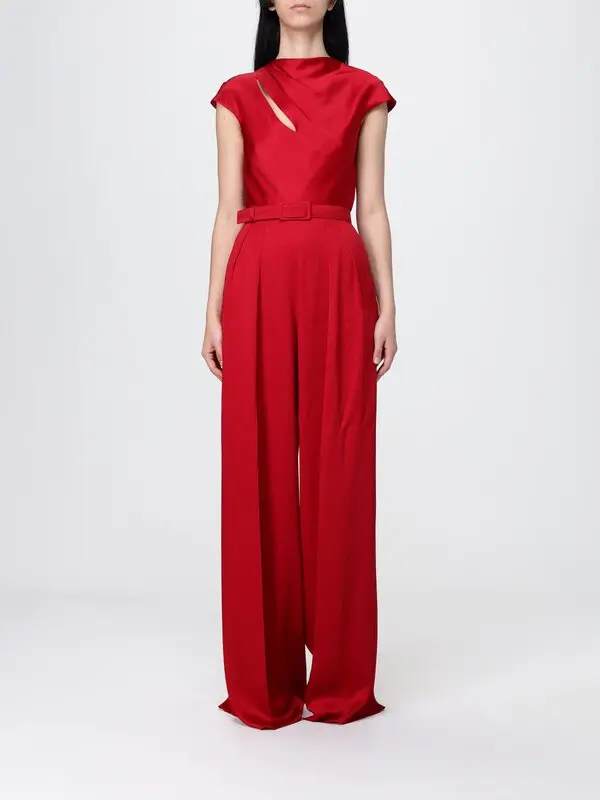 Max Mara Belted Wide-leg Jumpsuit - Red