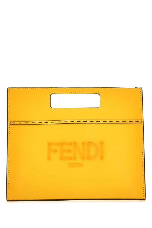 Fendi Calf Leather Handbag - Yellow