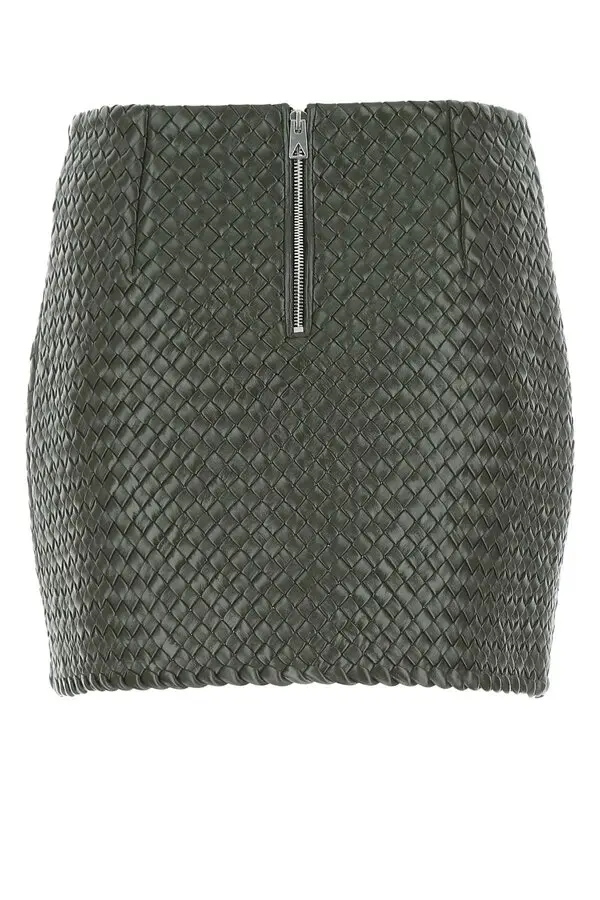 Bottega Veneta Army Leather Mini Skirt