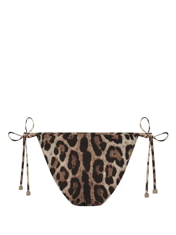 Dolce & Gabbana Leopard Print Bikini Bottom - Multicolor