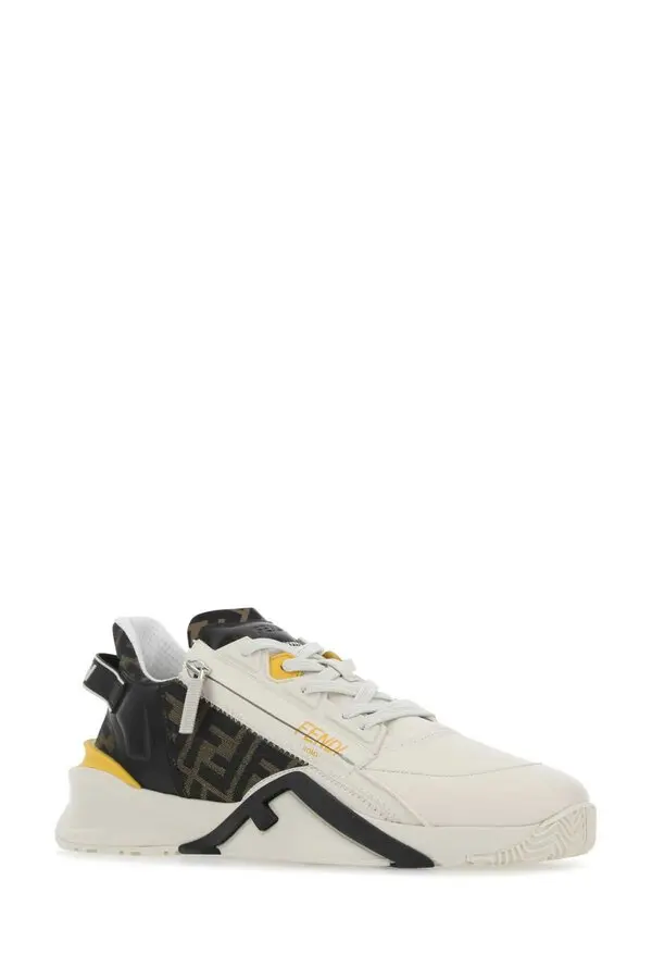 Fendi Leather And Fabric Flow Sneakers