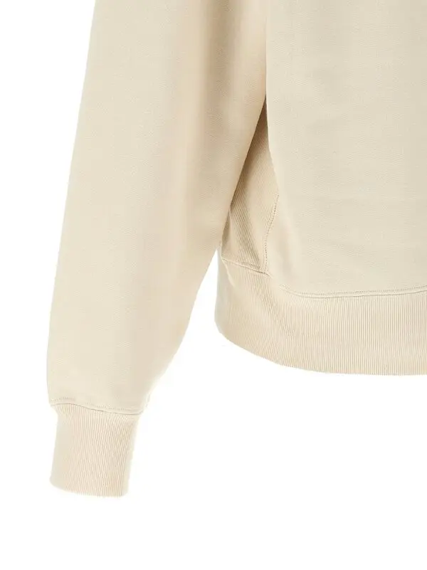 Saint Laurent Cassandre Embroidered Cotton Sweatshirt - Cream