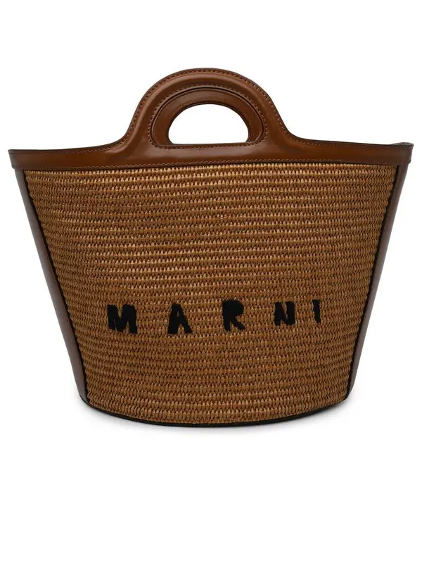 Marni Leather Blend Tropical Bag - Brown