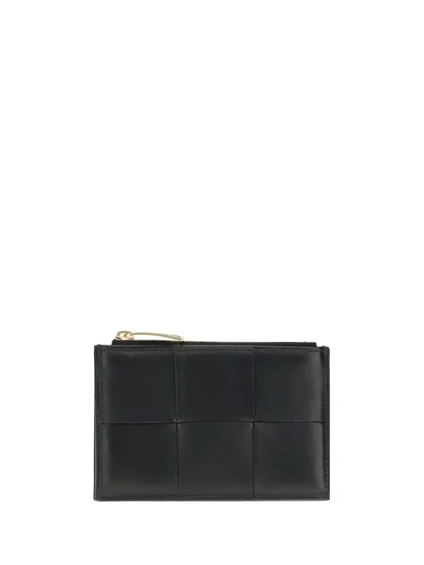 Bottega Veneta Lambskin Card Holder - Black