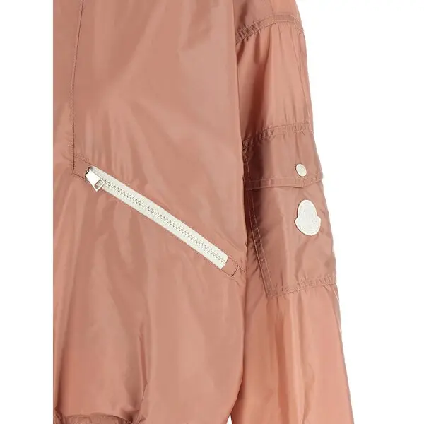 Moncler Water-repellent Bomber Jacket With Removable Hood - Pink