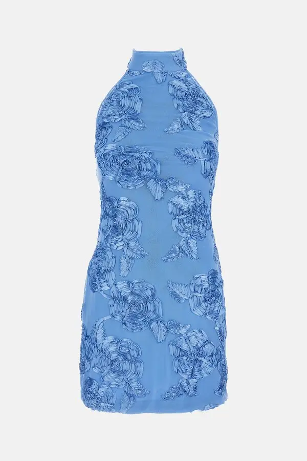 ROTATE BY BIRGER CHRISTENSEN High Neck Sheath Dress With Floral Motif