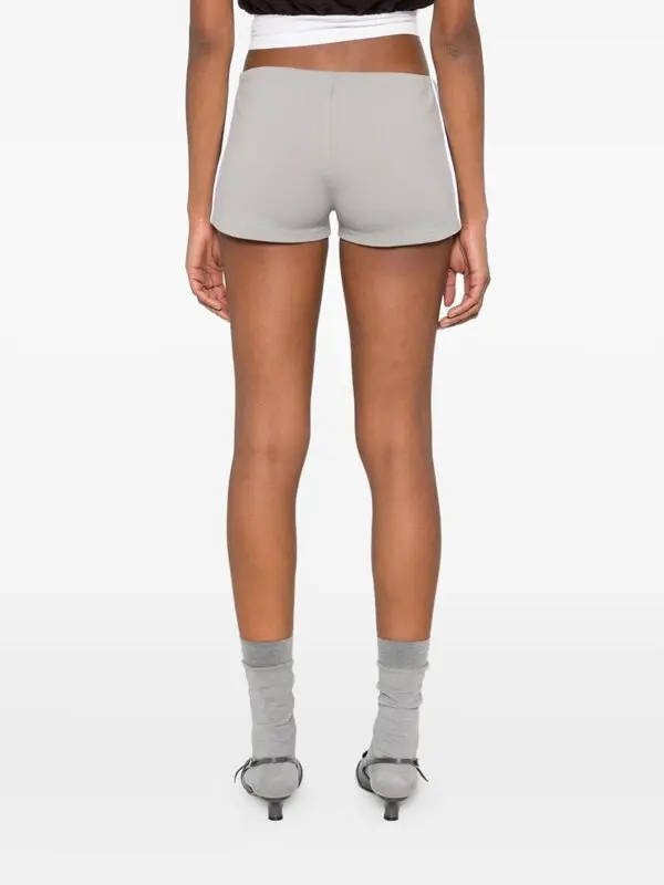 Miu Miu Grey Nylon Shorts With Green Trim