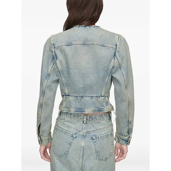 MAISON MARGIELA Cotton Denim Jacket With Deep V-neck And Tie Closure