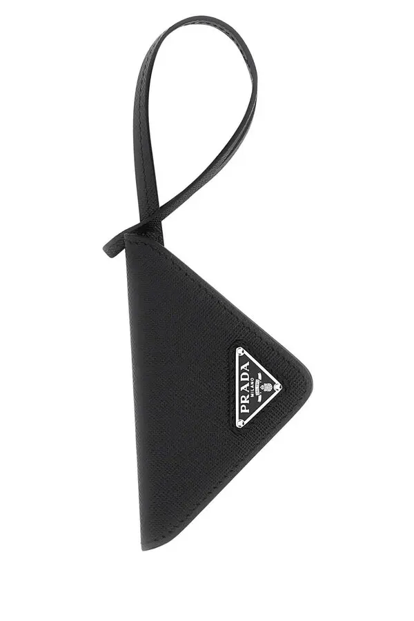 Prada Leather Name Tag - Black