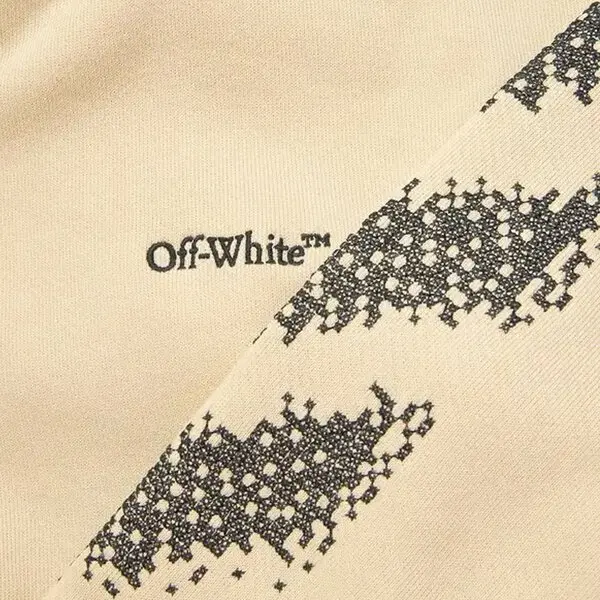Off-White Contrast Logo Print Long Sleeve Sweatshirt - Cream