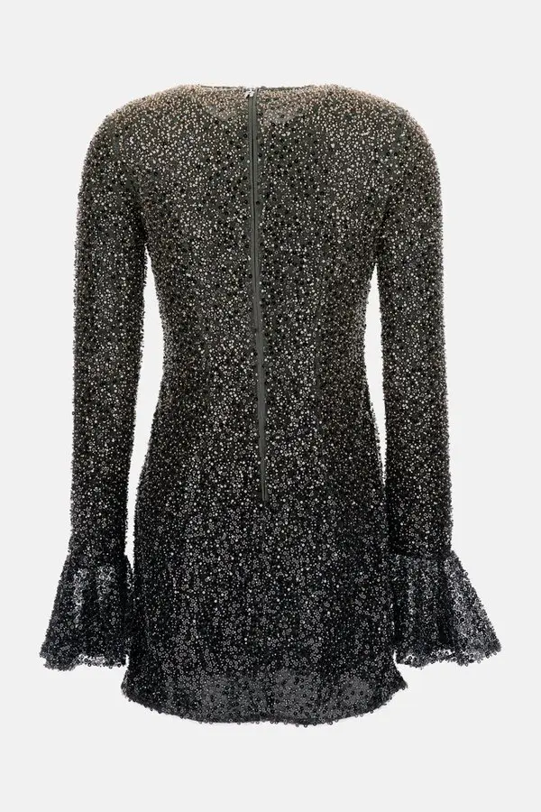 ROTATE BY BIRGER CHRISTENSEN Embellished Mini Dress With Flared Cuffs - Multicolor