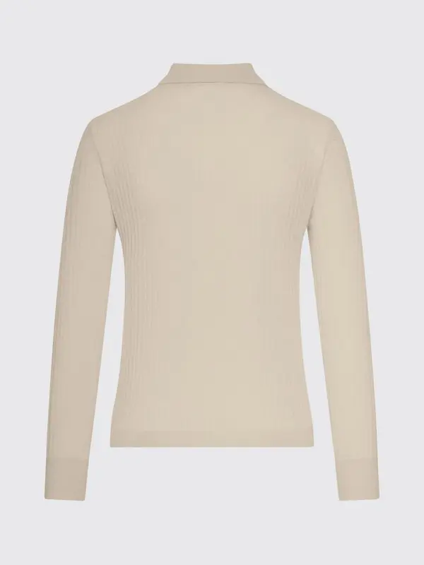 Max Mara Ribbed Knit Polo Shirt - Cream