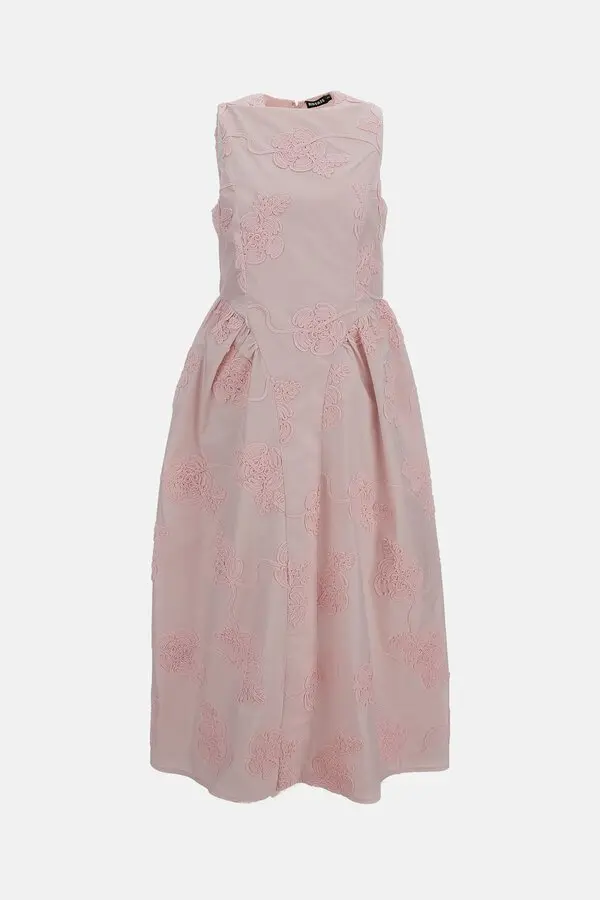 ROTATE BY BIRGER CHRISTENSEN Floral Embroidered Midi Dress - Multicolor