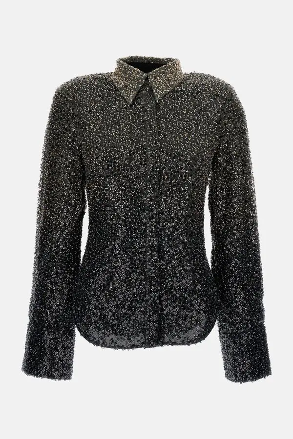 ROTATE BY BIRGER CHRISTENSEN Embellished Long-sleeve Shirt
