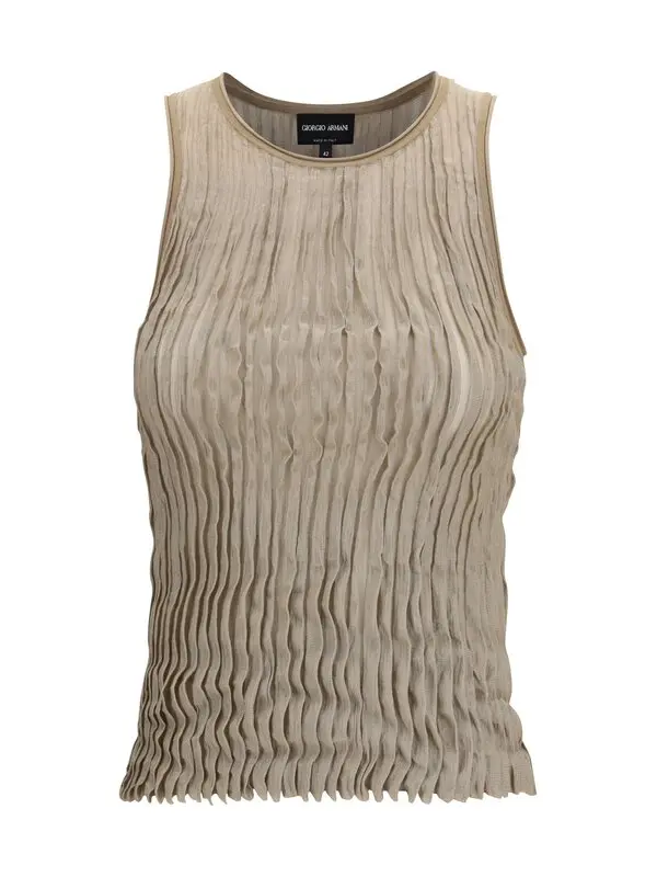 Giorgio Armani Sleeveless Pleated Top