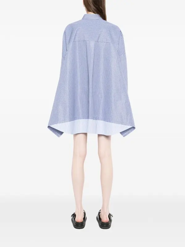 Sacai Striped Cotton Shirt With Layered Design