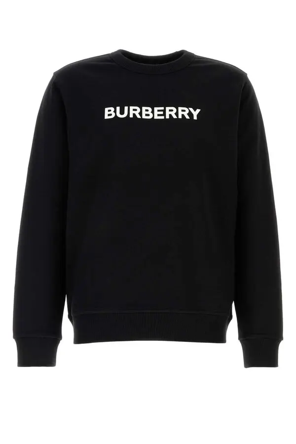 Burberry Cotton Crewneck Sweatshirt With Logo - Black