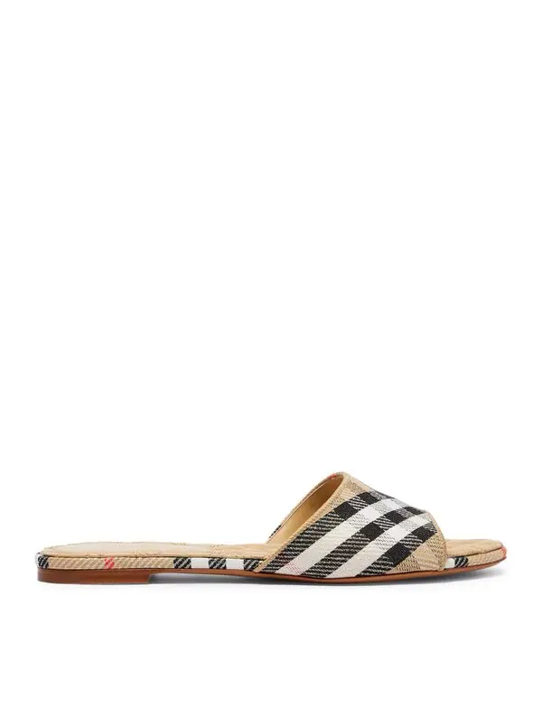 Burberry Sloane Check Slippers - Cream