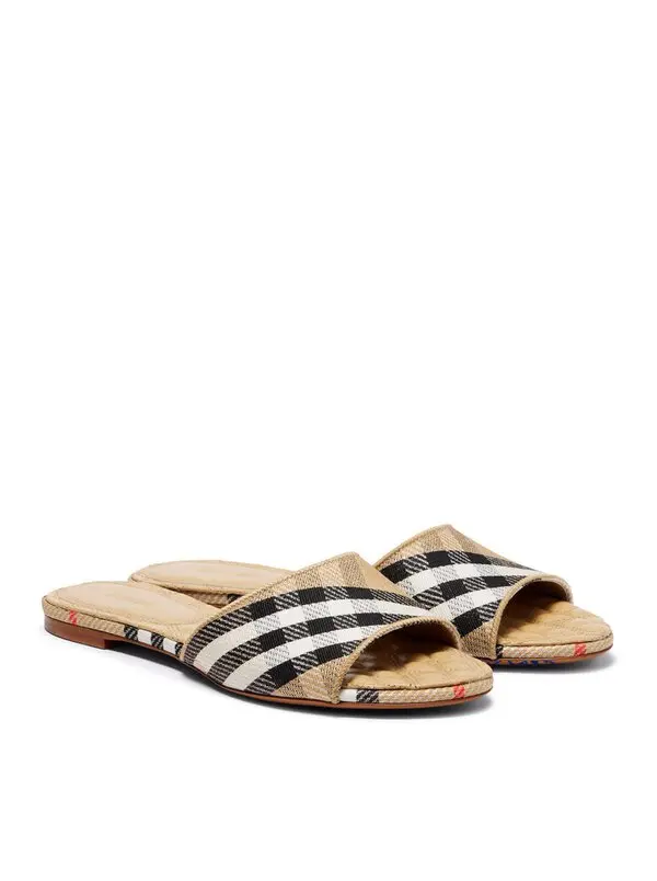 Burberry Sloane Check Slippers - Cream