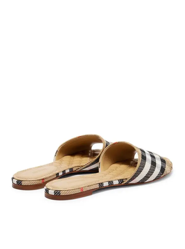 Burberry Sloane Check Slippers - Cream