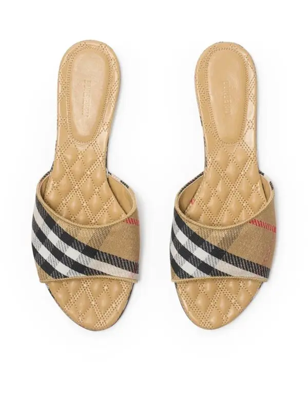 Burberry Sloane Check Slippers - Cream